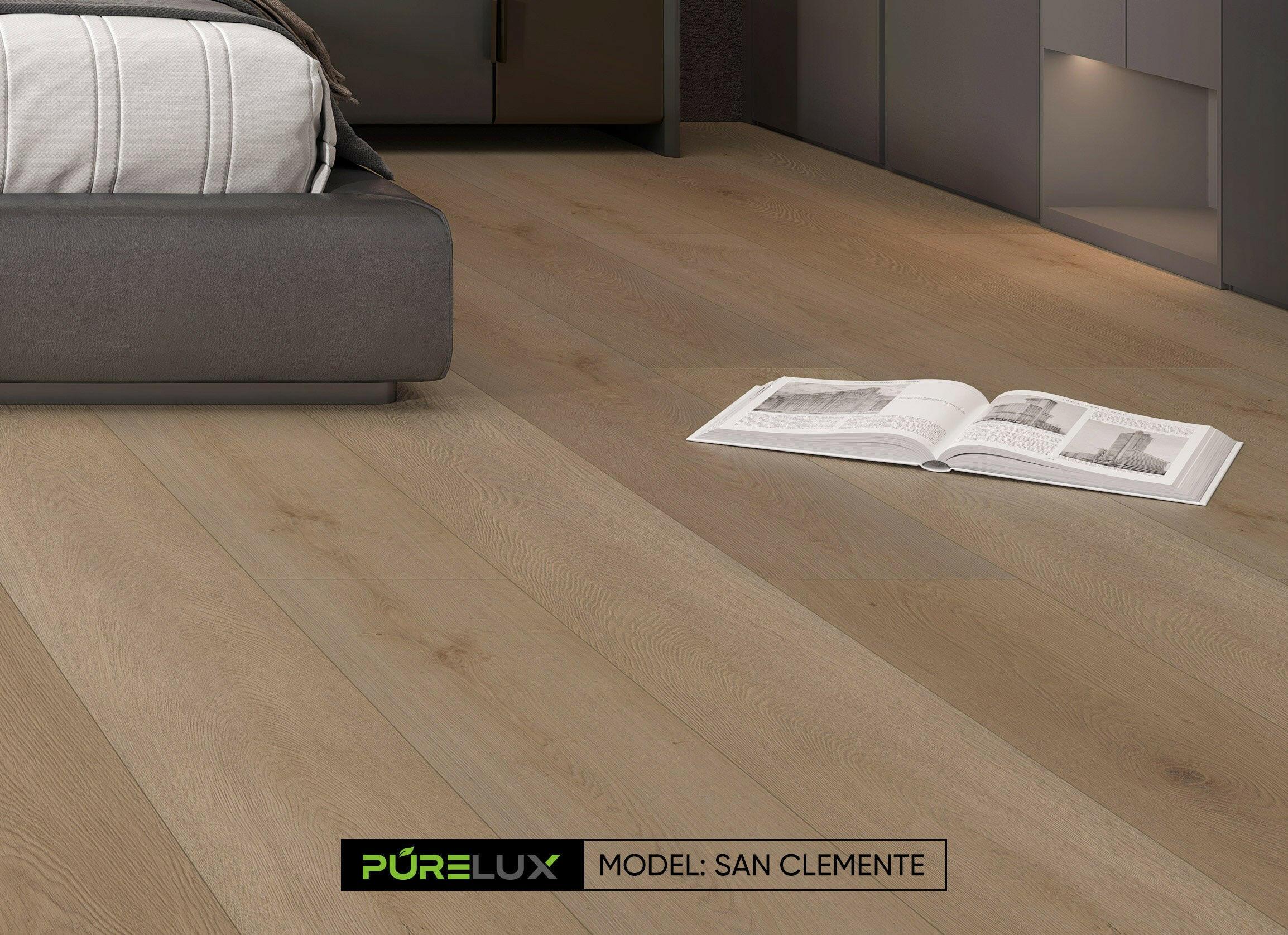 SAN CLEMENTE - PURELUX Imperlux series 9"x7mm SPC Vinyl Plank with Cor ...