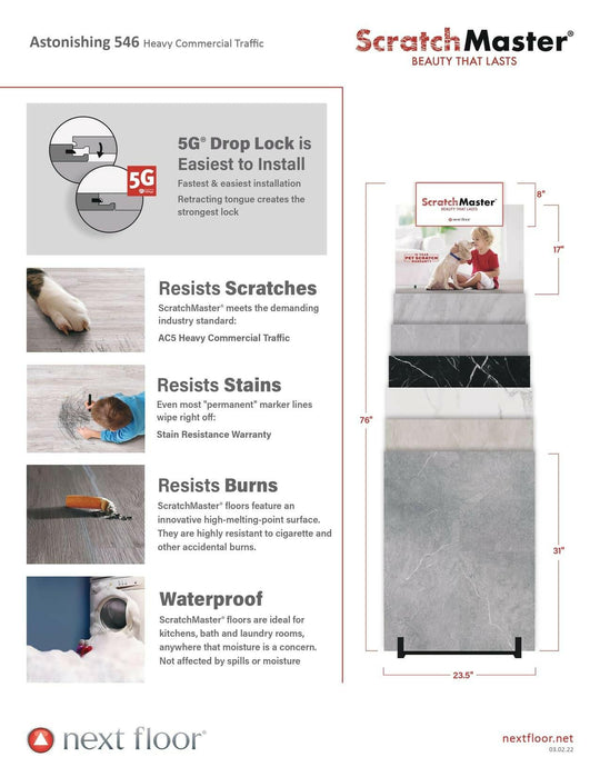 Calacatta 546 006 - Nextfloor Vinyl Tiles 7.5mm Scratchmaster Astonish ...